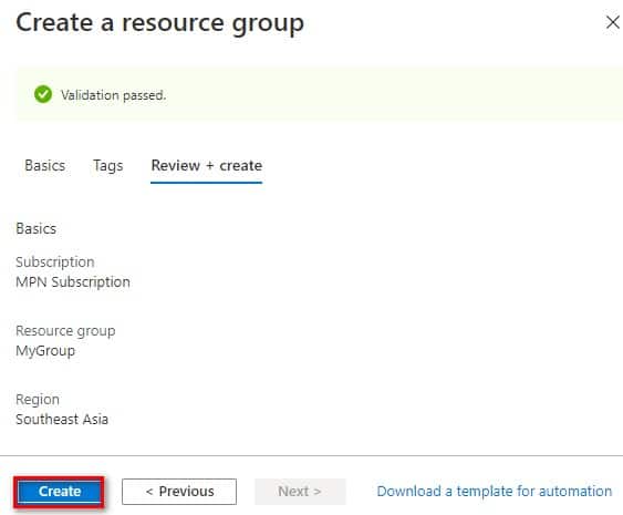 สร้าง Resource group บน Microsoft Azure - Fusion Solution