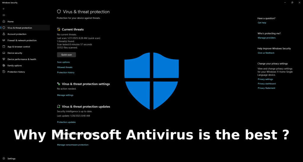 Why Microsoft Antivirus is the best?