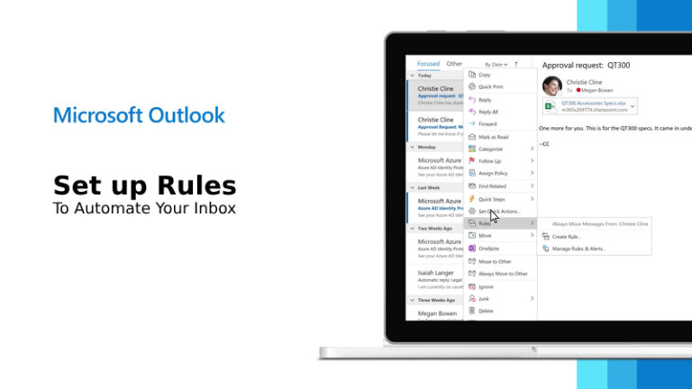วิธีใช้ Rules in Outlook เพื่อจัดการกล่องจดหมายแบบอัตโนมัติ